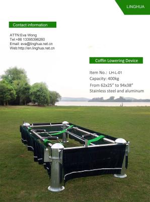 China Funeral Equipment Casket Lower Device with Drapes and Stands for sale