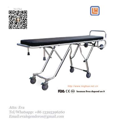 China Mortuary Folding Stretcher Trolley Mortuary Cot for Body Transfer for sale