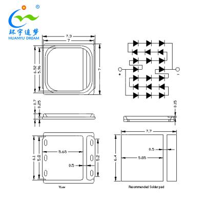 China 350mA 3W LED Chip 190lm/W -200lm/W LED SMD 7070 3900K-4100K for sale