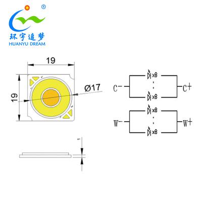 Cina Ogni canale 10w Chip Cob Led doppio Cct 2100-7000k 1919 Bi Color in vendita