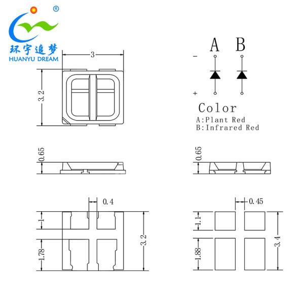 Chip LED SMD a doppio colore 3030 Bi-Color Red And Yellow Emitting Color LED Chip