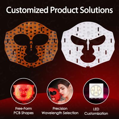 China UV Deep Red and IR Face Mask Two-Sided FPC Flexible Soft PCB Circuit Board Processing Patch Beauty Mask LED Light Board for sale