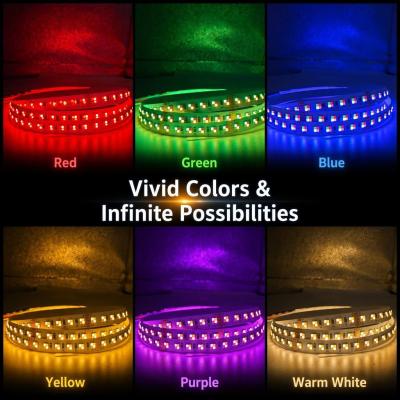 China CCT Tunable RGBW LED Strip 24V 108LEDs/m 3838 SMD WS2814 IC 1800K-12000K Stepless Dimming Individually Addressable Flexible Tape for Circadian Lighting Dynamic Ambiance for sale