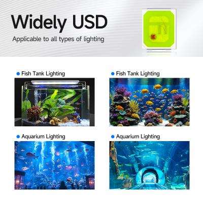 China 2835 Aquarium SMD LED Chip with 3-in-1 Spectrum Architecture High-Voltage Low-Current Design and Phosphor-Converted Green for Plant Grow Coral Reef Fish Color Tank Light for sale