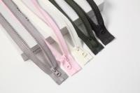 Quality Garment Widely Use Resin #5 Plastic Zippers In Black Pink Grey for sale