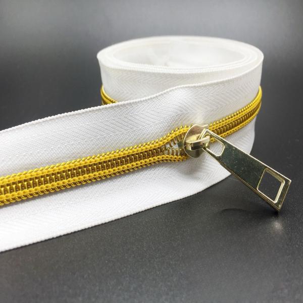 Quality 5# Nylon Zipper Gold Colorful Electroplating Teeth Gold And Silver Onion Zipper for sale