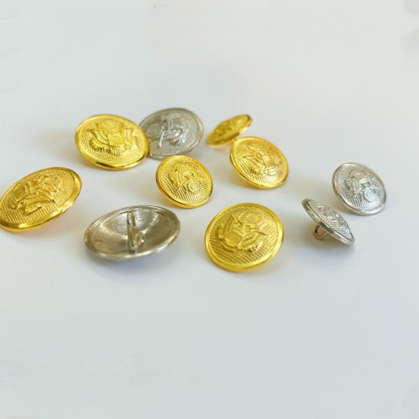 Quality Embroidered Custom Metal Brass Round Buttons With Plating Finish Snap Button for sale