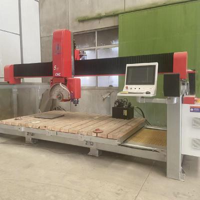 China ZEUS 5+1 5 Axis Bridge CNC Stone Cutting Machine for Marble & Granite Motor 15KW+7.5KW Power 3200mm Max Length 220V/380V for sale