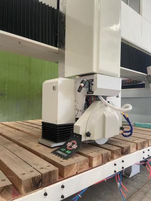 China 4+3 AXIS CNC CUTTER 15KW+7.5KW 3200*2000MM CUT 100MM STONE MACHINERY SAVE MONEY FREE  AFTER SALES TRAINING CUSTOM LOGO CHAMFER 45 DEGREE SPINDLE CAMERA SUCTION SAW BLADE TABLE TILT 85 DEGEEE SMOOTH for sale