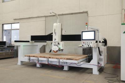 China 4+3 AXIS CNC CUTTER 15KW+7.5KW 3200*2000MM CUT 100MM STONE CUTTING MACHINE SAVE MONEY FREE  AFTER SALES TRAINING CUSTOM LOGO CHAMFER 45 DEGREE SPINDLE CAMERA SUCTION SAW BLADE TABLE TILT 85 DEGEEE for sale