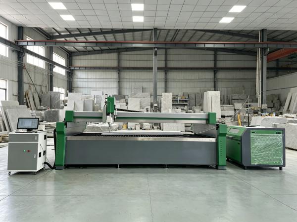 Quality ZEUS Five Axis Waterjet Stone CNC Engraving/Cutting Machine Gearbox Engine Motor Pump PLC-High Safety 3800mm Max Length for sale