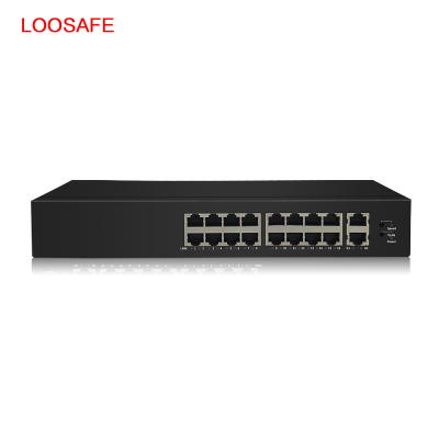China LOOSAFE 16 port poe switch Standard remote control POE power supply monitoring switch 250 meters 48V for sale