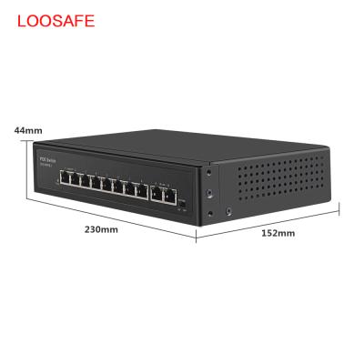 China LOOSAFE 120W 8 Port PoE Switch 10/100Mbps IP Camera Network Switch 48V power Ethernet 8 port for sale