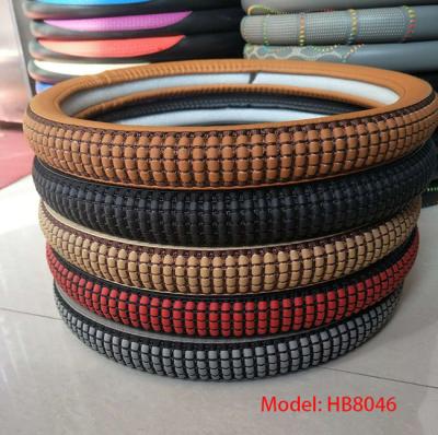 China cheap price good quality pu brown M size car steering wheel cover for sale