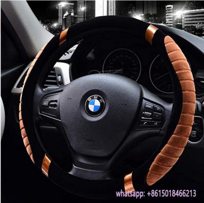 China hot sell winter use warm fur car beige steering wheel cover for TOYOTA for sale