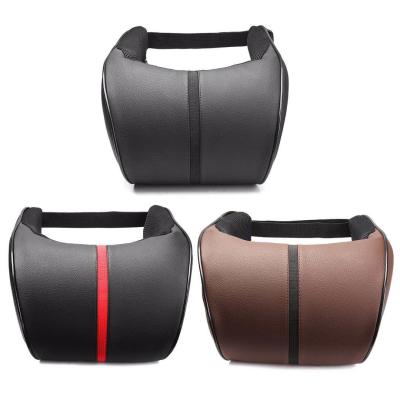 China Hot sell leather material black car use god quality car neck pillow for sale