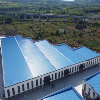 China Prefab Steel Structure Warehouse with Glass Wool Panels 50 Years Life for sale