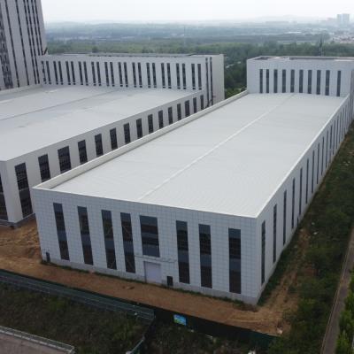 China Prefab Steel Warehouse Buildings with Rock Wool Insulation for sale