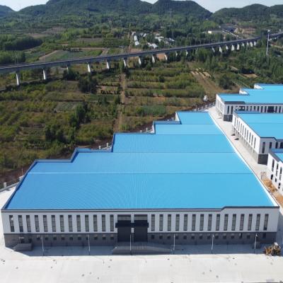 China Multi Span Steel Structure Workshop with Glass Wool Insulation for sale
