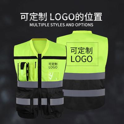 Cina Logo personalizzato accettato Alta visibilità 100% poliestere verde scuro giubbotto riflettente in vendita