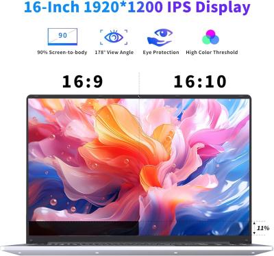 Cina N95 Processore 16 pollici Gaming Laptop 16GB RAM 1TB SSD Impressione digitale Sblocca WiFi 5 BT 4.2 in vendita