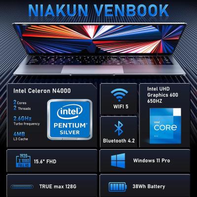 China N4000 Prozessor Windows Laptop Computer WIFI5 BT4.2 Windows 11 Pro Notebook zu verkaufen