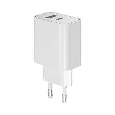 China 20W Electronic Accessories PD Dual Port Fast Charger With EU Plug For Phones Tablets for sale