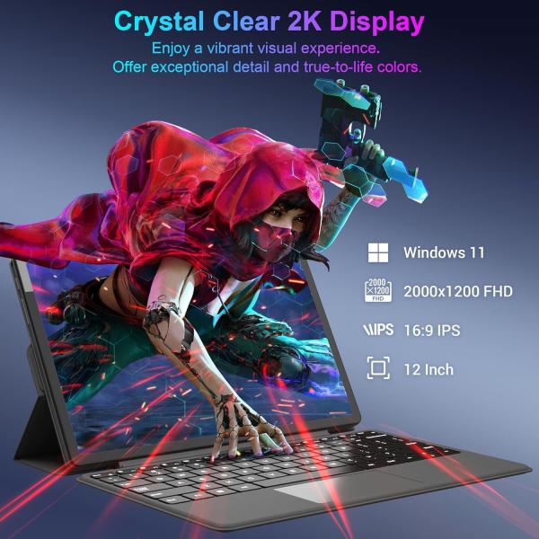 Quality 12 Inch 2K FHD IPS Quad Core N100 12GB 512GB Windows 11 Tablet Computer for sale