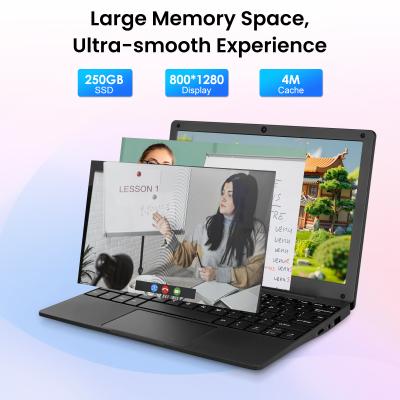 Cina Mini laptop per l'istruzione da 10,1 pollici, Netbook Windows 11, CPU Intel Celeron N4000, 8 GB RAM, 250 GB SSD, schermo HD IPS, computer portatile per l'apprendimento, lavoro d'ufficio in vendita