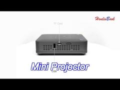 portable dlp 3d smart projector with 1080p resolution, android 9.0 os, and built-in battery