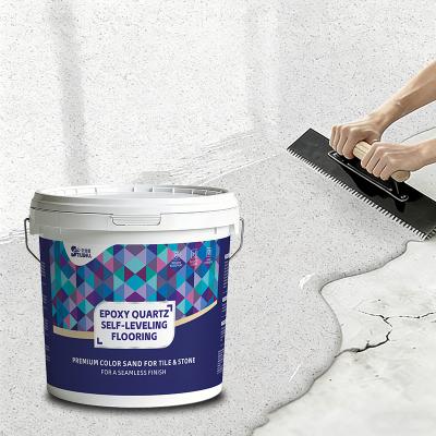 China Fast Curing Epoxy Color Sand Self Leveling Floor Paint with High Hardness for Floor Refurbishment Brush Application for sale