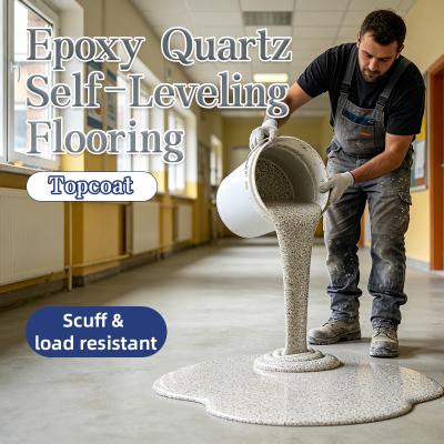 China Fast Curing Epoxy Color Sand Self Leveling Floor Paint with High Hardness for Floor Refurbishment Brush Application for sale