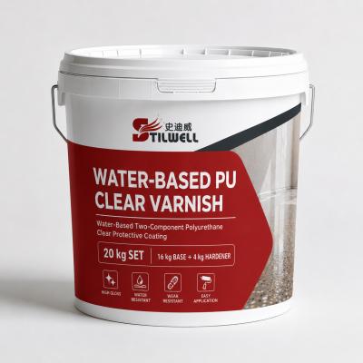 China Water Based PU Clear Varnish Two Component High Gloss Transparent Protective Coating for Epoxy Floors for sale