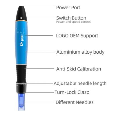 Cina 400mAh Batteria Dr pen A1W Multifunzione Electric Facial Luminous Micro-Needle Wireless Dermal Pen in vendita