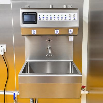 China Wall Mounted Hand Disinfection Station 304 Stainless Steel Sensor Soap Dispensing Washing Station for sale