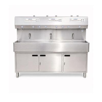 China 304 Three Station Hand Hygiene Station 2.7 KW With Low Liquid Level Alarm Function for sale