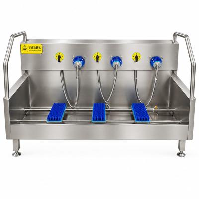 China Multi Station Boot Wash Station 304 Stainless Steel Footwear Cleaning for sale