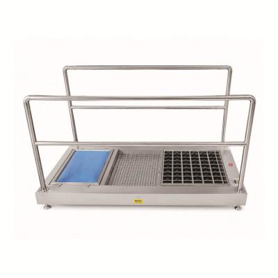China Three Stage Passage Type Shoe Sole Cleaning Machine 304 Stainless Steel Soaking Drying Station for sale