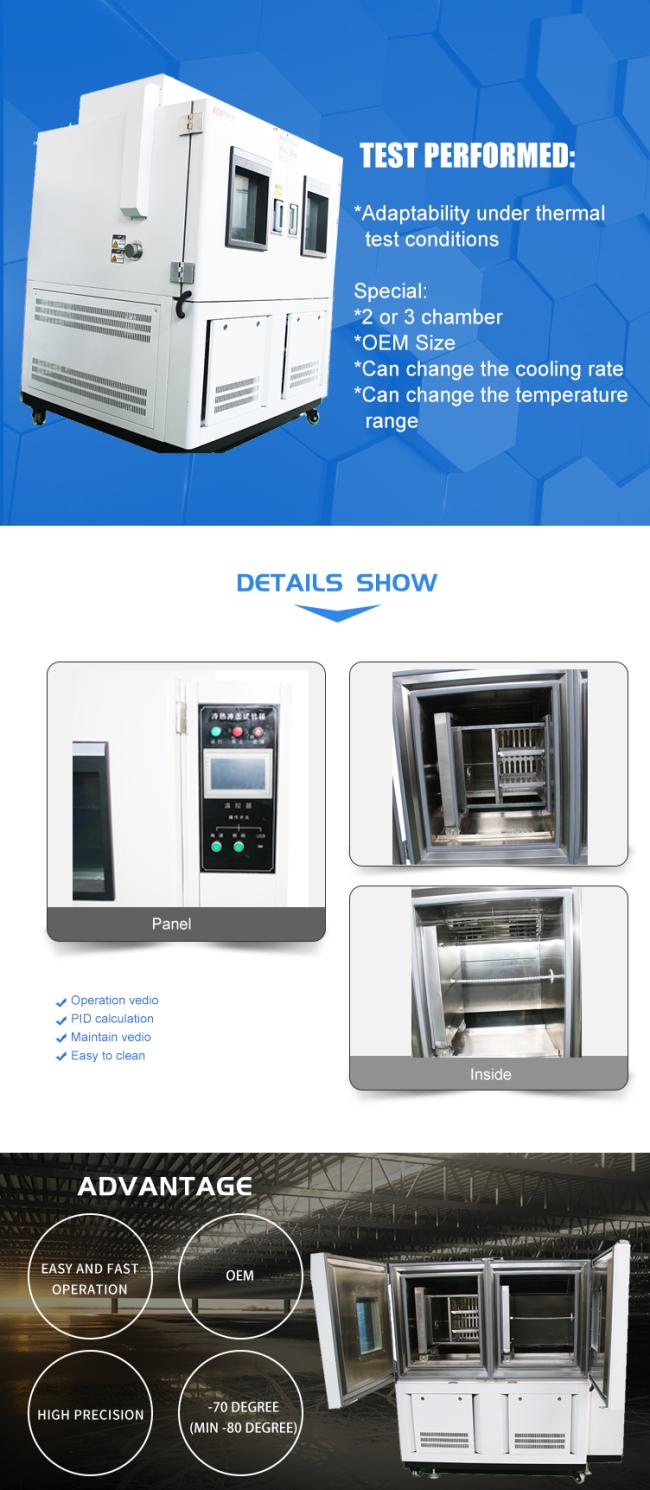 Three-Box Type Thermal Shock Test Chamber price for Automation Components
