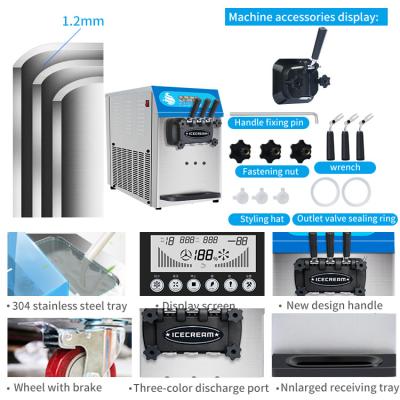 China Commercial Soft Ice Cream Machine Three Flavors Ice Cream BT-36ETB for sale