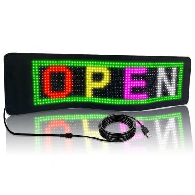 China Soft Smart APP String LED Sign Board Indoor Running Programmable Programmable LED Display Ticker Flexible Board For Car Window Advertising factory