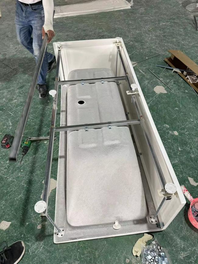 Acrylic Bathtub with Flexible Legs and Panels Built in Freestanding