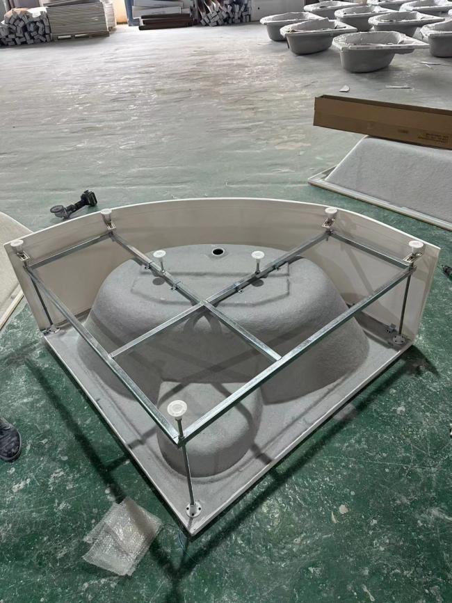Acrylic Bathtub with Flexible Legs and Panels Built in Freestanding