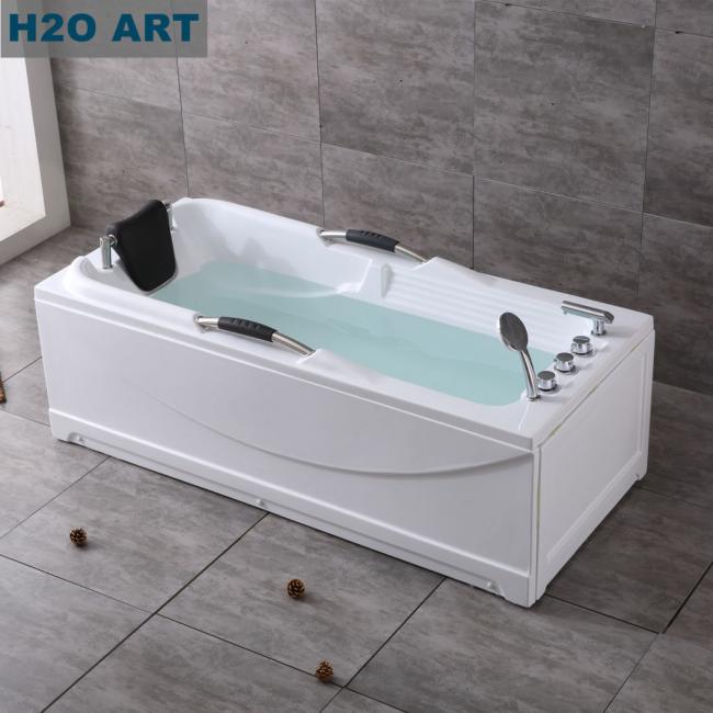 Luxury Acrylic Bathtub Faucet with Handles Headrest and Brass Hardware