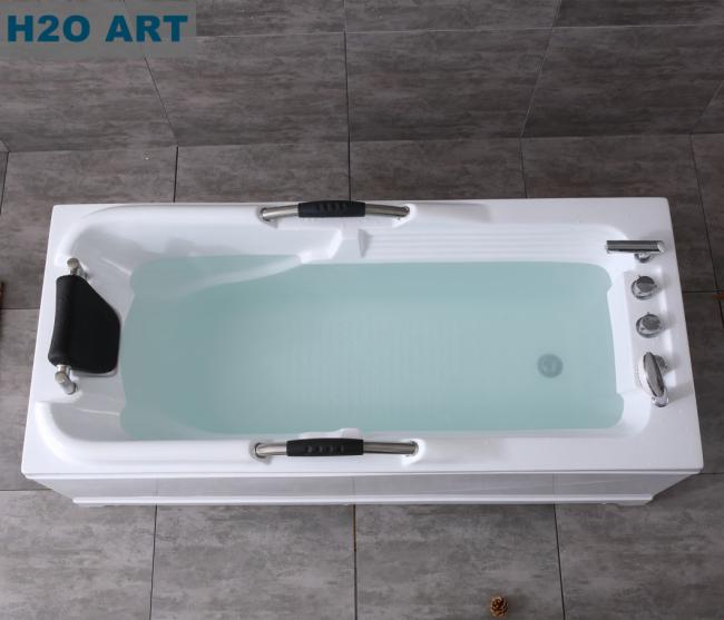 Luxury Acrylic Bathtub Faucet with Handles Headrest and Brass Hardware