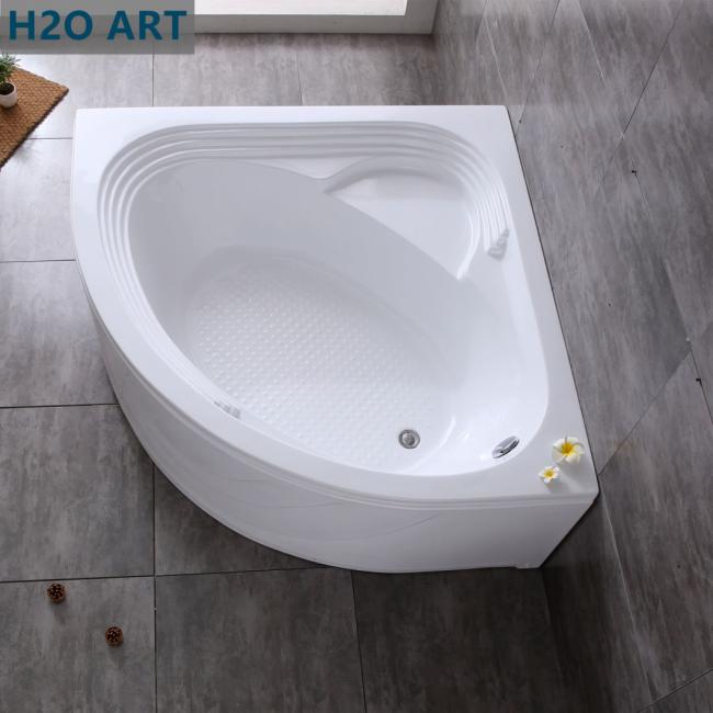 Corner Acrylic Bathtub with Removeable Panel Legs Skirt Bathtub Disassembled