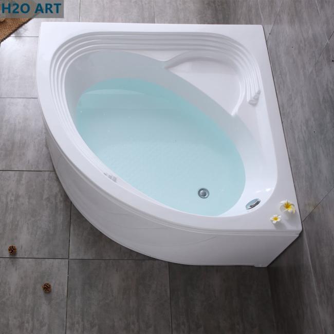 Corner Acrylic Bathtub with Removeable Panel Legs Skirt Bathtub Disassembled
