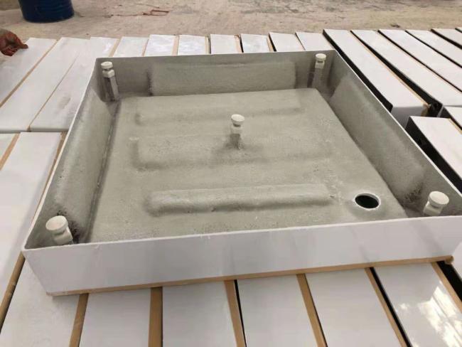 Four Side Skirt Acrylic Shower Tray with Big Iron Frame Legs Bath Tray