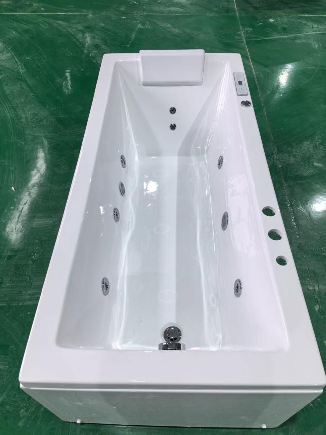 Rectangular 1700mm Hydro Massage Acrylic Bathtub Assembled Panels