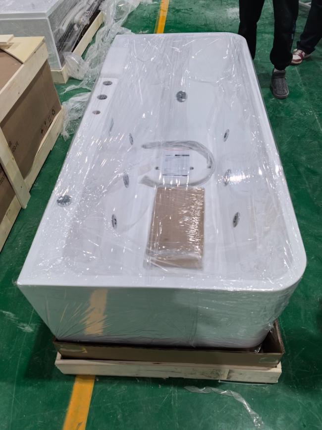 Pure PMMA Acrylic Freestanding Hydro Massage Bathtub Air Whirlpool